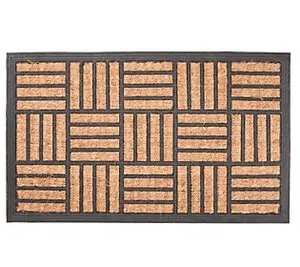 GEO CRAFTS Tuffcor Maze Coir And Rubber Doormat - One-color