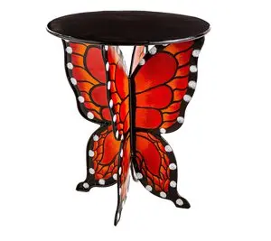 EVERGREEN Metal Monarch Butterfly Side Table By - One-color