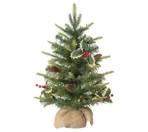PULEO INTERNATIONAL Puleo Pre-lit 2' Table Top Artificial Christmas Tree - One-color