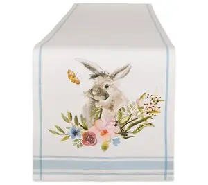 DESIGN IMPORTS Garden Bunny Printed Table Runne R 14x108 - One-color