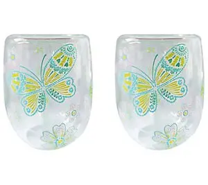 TEMP-TATIONS Set Of 2 Double Wall Glasses - One-color
