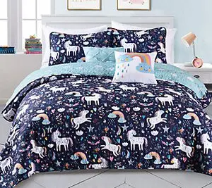 LUSH DECOR Unicorn Heart 4-piece Twin Quilt Set Lush De Cor - One-color