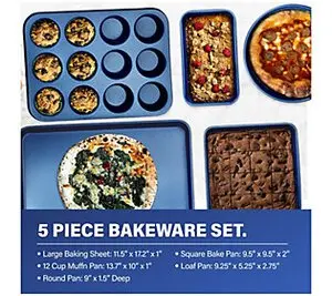 GRANITESTONE Blue 20 Piece Non-stick Cookware & Bakeware Set