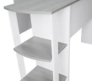 TECHNI MOBILI Modern L-shaped Computer Desk Wit H Side Shelves