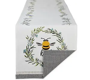 DESIGN IMPORTS Bee Kind Table Runner 14' X 108 - One-color