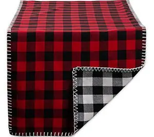 DESIGN IMPORTS Christmas Buffalo Check Reversib Le Table Runner - One-color