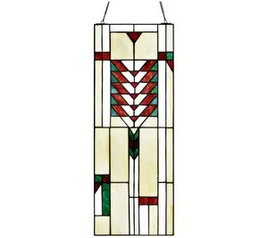 RIVER OF GOODS 23'h Prairie-style Stained Glass Window Panel - One-color