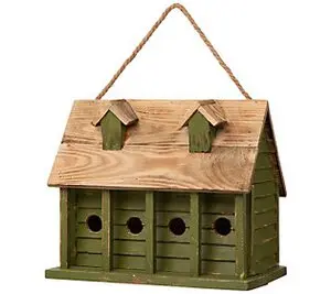 GLITZHOME Feathered Friends Stable Garden Birdh Ouse - One-color