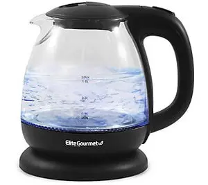 ELITE Gourmet 1l Electric Glass Water Kettle, B Lack - One-color