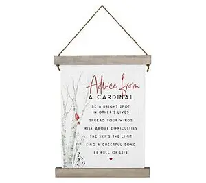 SINCERE SURROUNDINGS Advice From Cardinal Hanging Canvas By - One-color