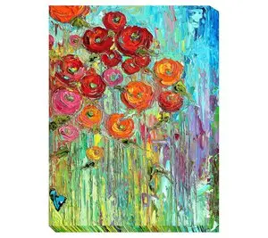 WEST OF THE WIND Outdoor Canvas Art Poppies 30x 40 - One-color