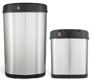 NINE STARS Automatic Motion Sensor Combo Trash Cans 13 Gal ., And 3 Gal