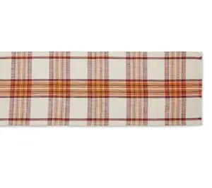DESIGN IMPORTS 14' X 72' Pumpkin Spice Plaid Ta Le Runner