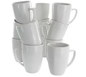 ELAMA Riley 12-piece 12-oz Porcelain Mug Set - One-color