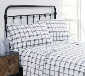 TRULY SOFT Bristol Plaid Flannel 4 Piece Full S Heet Set - One-color