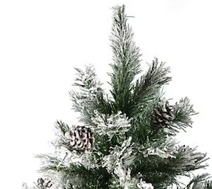 NORTHLIGHT Flocked Angel Pine Artificial Christ Mas Tree