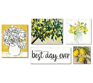 COURTSIDE MARKET Lemon & Yellow 5-piece Canvas Set - One-color