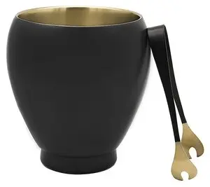 GODINGER Nero D'oro Ice Bucket With Tong - One-color