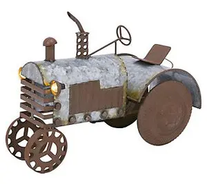 GERSON INTERNATIONAL Antique Galvanized 14.2-in Metal Tractor Ger Son Co - One-color