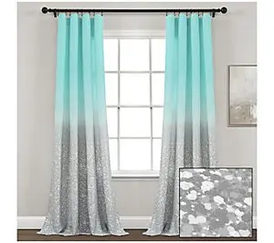 LUSH DECOR Glitter Ombre Metallic 52x84 Window Anels - One-color
