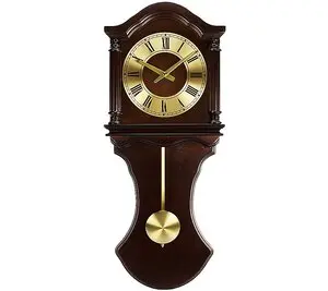 BEDFORD CLOCK COLLECTION Chocolate Finish Pendu Lum Wall Clock - One-color