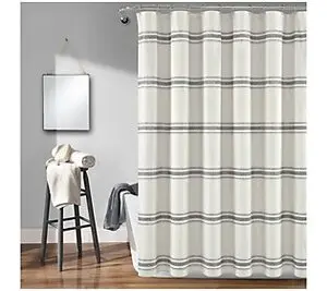 LUSH DECOR Farmhouse Stripe 72' X 72' Shower Curtain Lu Sh Decor - One-color