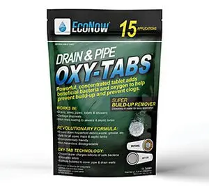 ECONOW 15 Drain & Pipe Oxy-tabs Buildup & Draincleaner