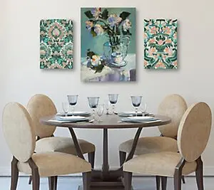 COURTSIDE MARKET Teal Dining 3-piece Canvas Set