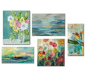 COURTSIDE MARKET Teal Beach 5-piece Canvas Set - One-color