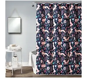 LUSH DECOR Pixie Fox 72' X 72' Shower Curtain Lush Deco