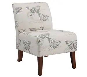 LINON Home Rhonda Armless Butterfly Print Decor Ative Chair - One-color