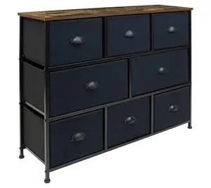SORBUS 8 Drawer Wide Dresser Chest Barn Wood - One-color