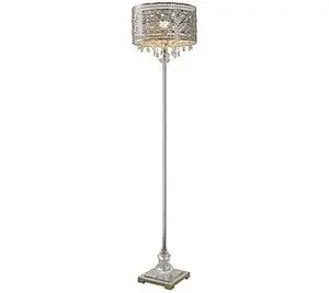 RIVER OF GOODS 60.5'h Polished Nickel And Cryst Al Floor Lamp - One-color