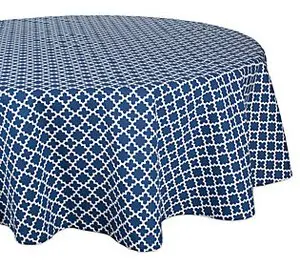 DESIGN IMPORTS Lattice Print Tablecloth 70' Rou Nd - One-color
