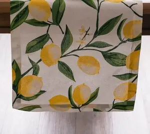 DESIGN IMPORTS Lemon Bliss Print Table Runner 1 4' X 108