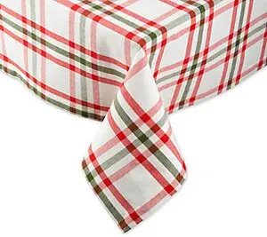 DESIGN IMPORTS 52'x52' Nutcracker Plaid Tablecl Oth - One-color