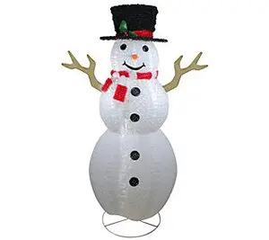 NORTHLIGHT Large Snowman With Top Hat Christmas Decoration - One-color