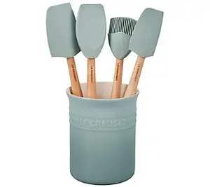 LE CREUSET - 5-piece Craft Series Utensil Set & S Toneware Croc