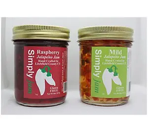 SIMPLY JAM 2 Pack Of Mild & Raspberry Hot Peppe Jam