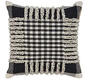 OX BAY TRADING CO. Ox Bay Trading & Supply Co. Black/white Checked Pillow - One-color