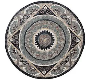 OX BAY TRADING CO. Ox Bay Monroe Prism Medallion Round Rug 3'diam Round - One-color