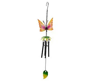 NORTHLIGHT 19' Metal Butterfly Outdoor Garden W Indchime - One-color