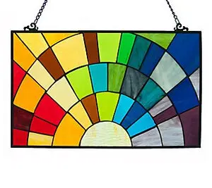 RIVER OF GOODS 12h Stained Glass Ray Of Sunshine Window Pane - One-color