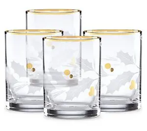 LENOX 4 Piece Holiday Gold Double Old Fashioned Set - One-color