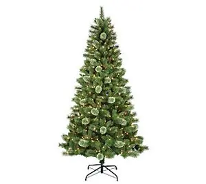 PULEO INTERNATIONAL Puleo Pre-lit 7.5' Western Pine Artificial Chri Stmas Tree - One-color
