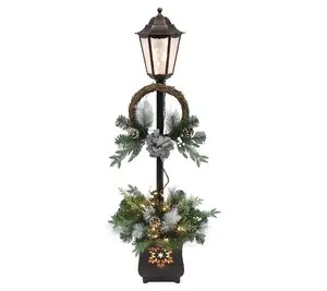PULEO INTERNATIONAL Puleo Pre Lit 4' Christmas Lamp Post W/35 Clear Lights - One-color