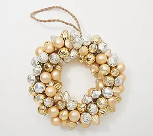 HOME REFLECTIONS 11 Glass Ornament Wreath - One-color