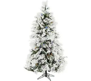 CHRISTMAS TIME 6.5' Frosted Fir Snowy Multi Pre Lit Music Tree - One-color