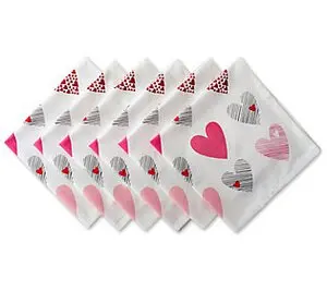 DESIGN IMPORTS 6-pack Hearts Collage Print Napk In Set - One-color
