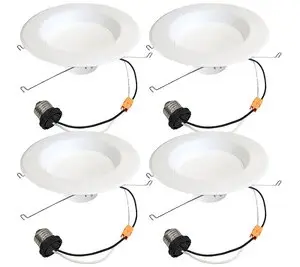 BULBRITE 5/6' Warm White Round Led Recessed Dow Nlight, 4pk - One-color